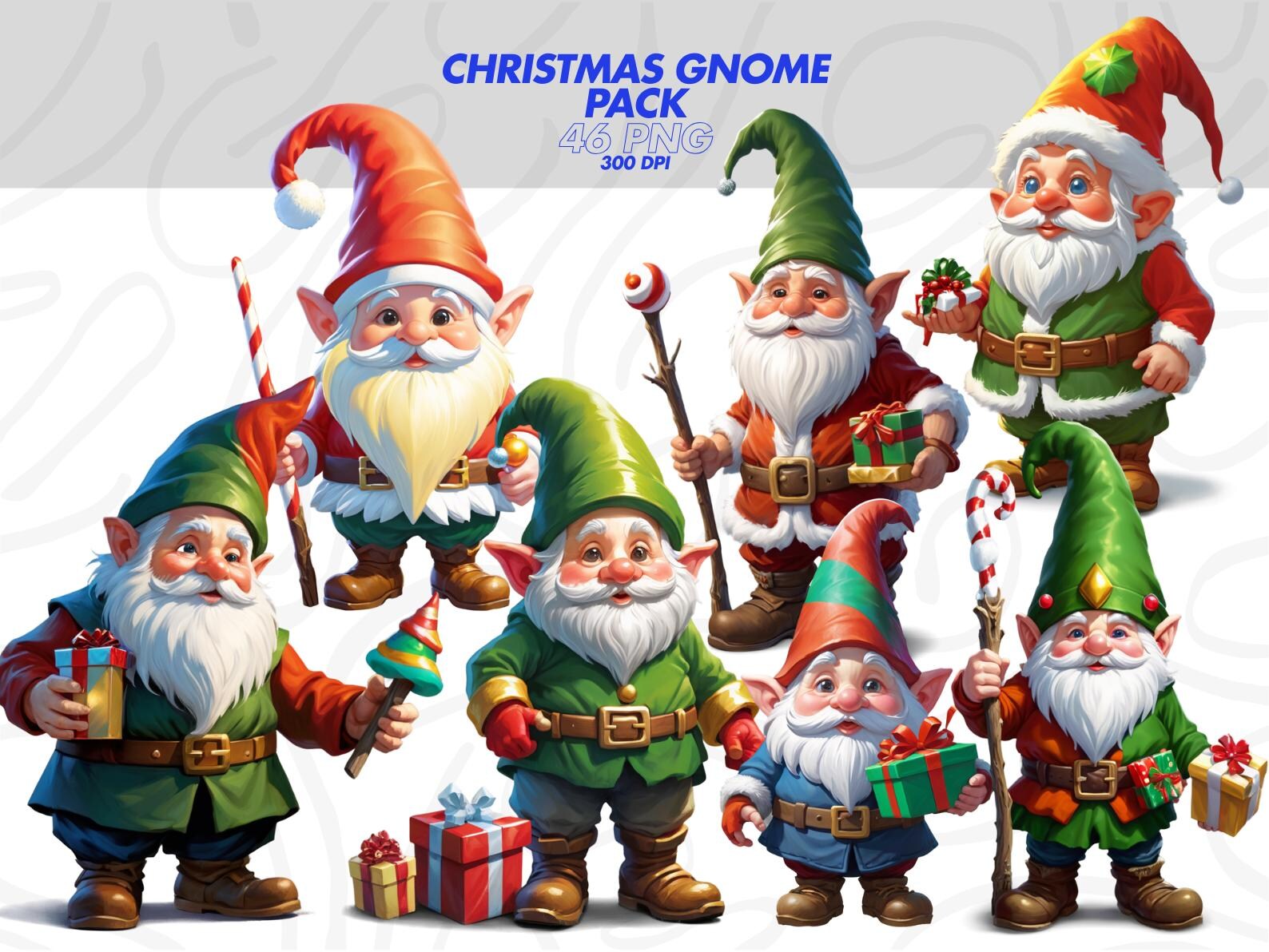 Christmas Gnomes Clipart Set,traditional Christmas Clipart PNG, Truck ...
