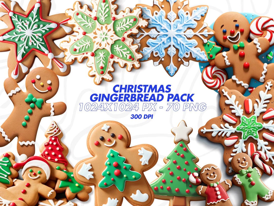 70 Gingerbread Man Clipart Set, Christmas Cookies, Gingerbread Family ...