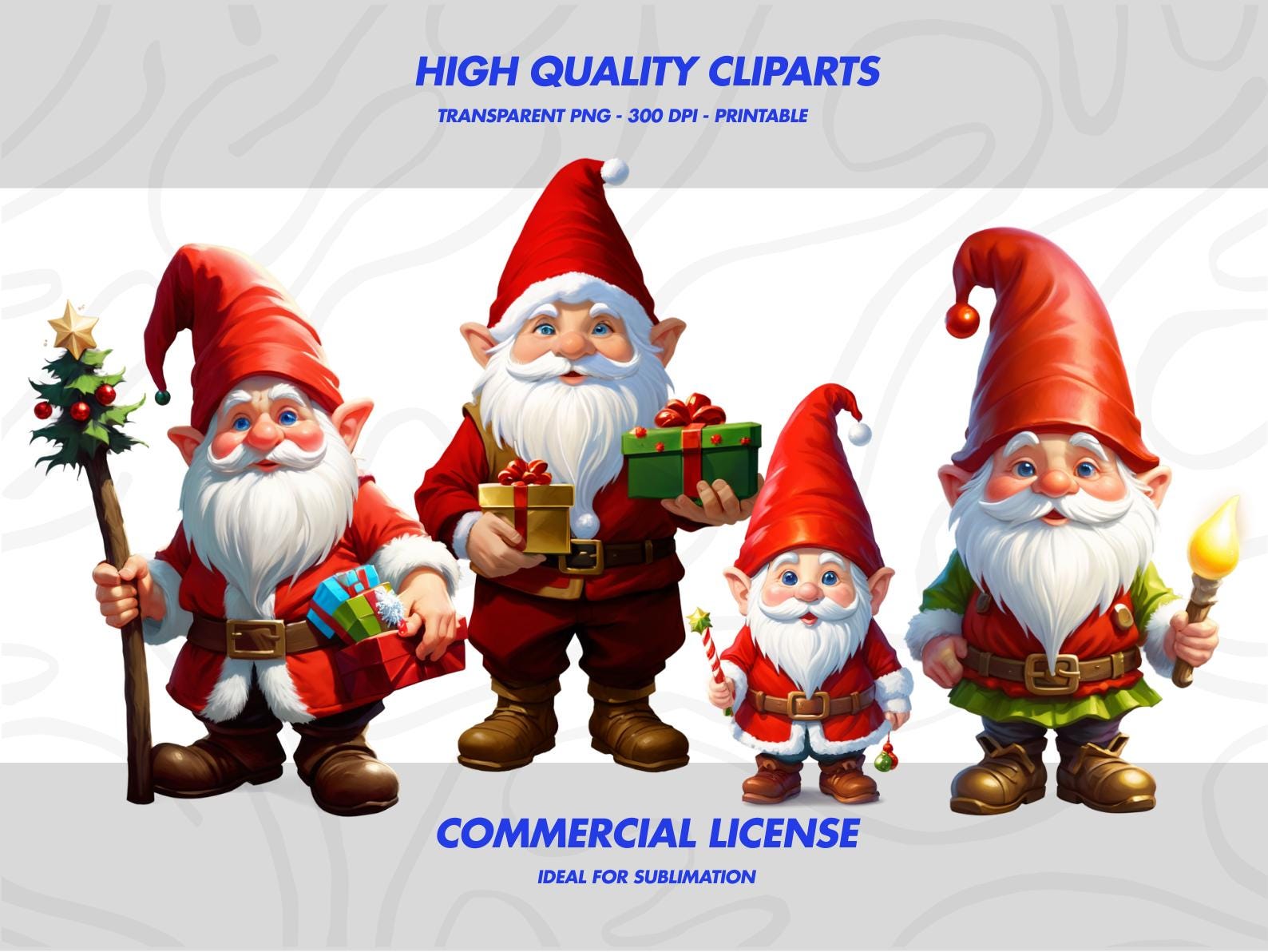 Christmas Gnomes Clipart Set,traditional Christmas Clipart PNG, Truck ...