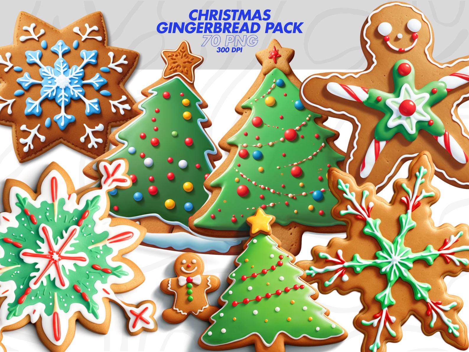 70 Gingerbread Man Clipart Set, Christmas Cookies, Gingerbread Family ...