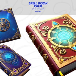 Fantasy Spell Book Prop Icons Pack Game Asset PNG Files Magic Tome ...