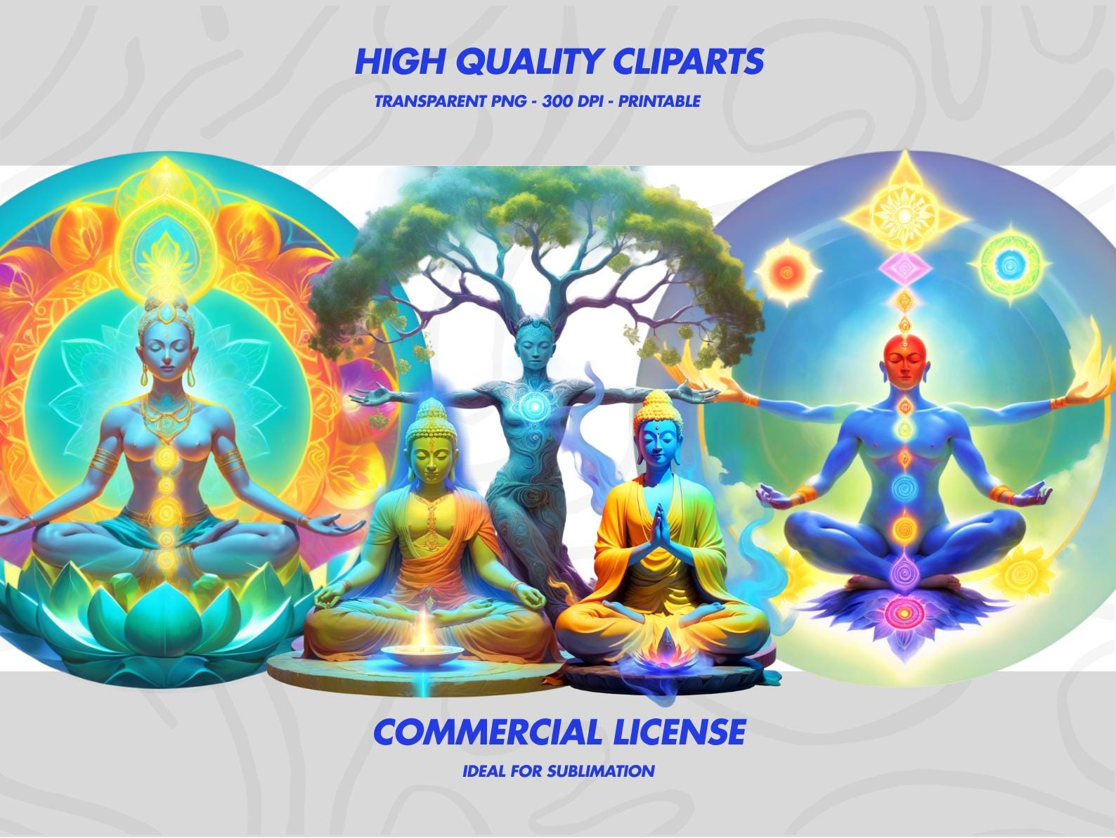 Spiritual Clipart Bundle, Sacred Symbols, Crystals & Mystical Art | PNG ...