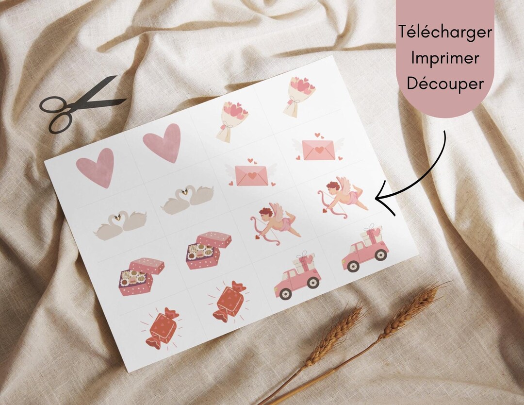 DIY Valentine's Day Memory Game Printable and Cutable PDF Format - Etsy