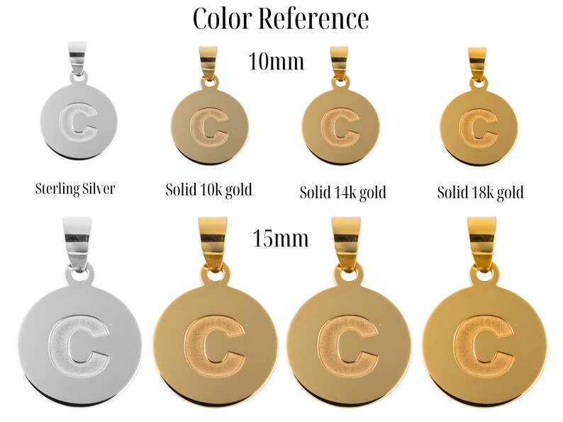 Personalized Initial Disc Pendant, Solid Gold or Sterling Silver ...