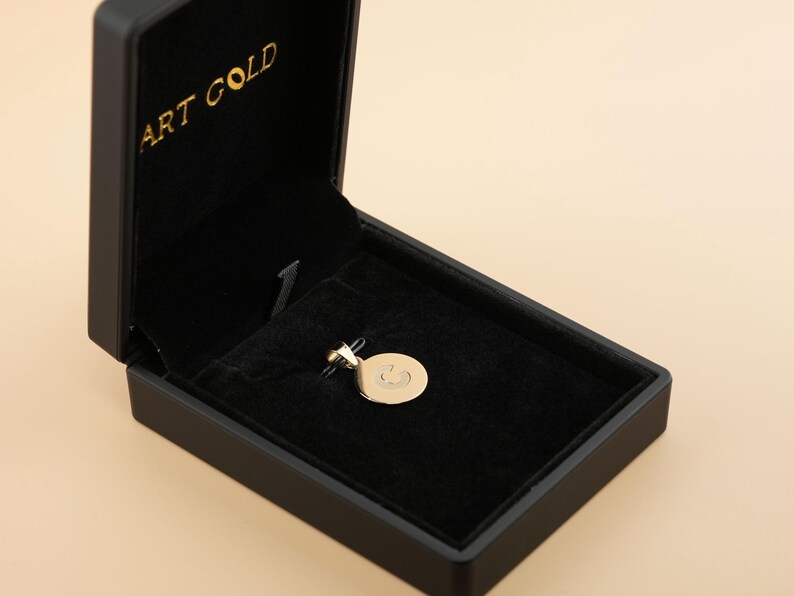 Personalized Initial Disc Pendant, Solid Gold or Sterling Silver ...