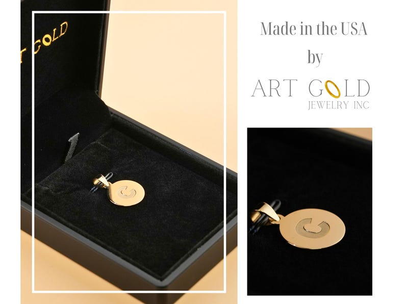Personalized Initial Disc Pendant, Solid Gold or Sterling Silver ...