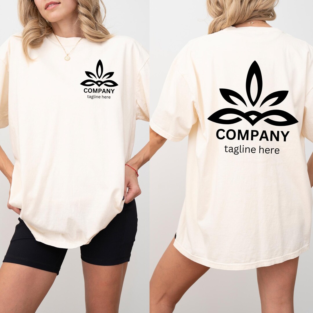Custom Comfort Colors Logo Design Front & Back Shirt, Company Logo ...