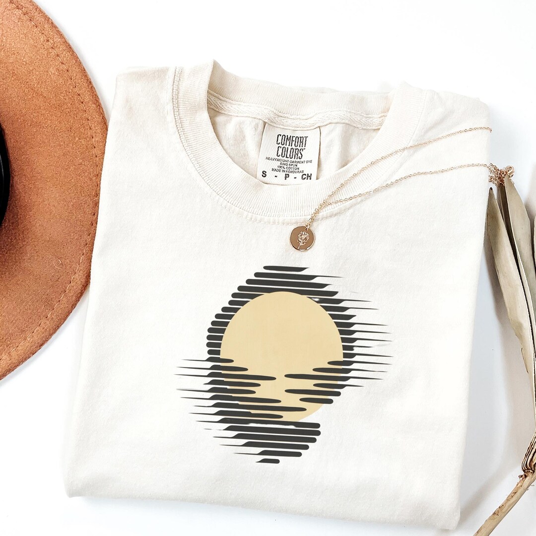 Minimalist Striped Rising Sun Shirt for Men, Modern Bauhaus Inspired ...