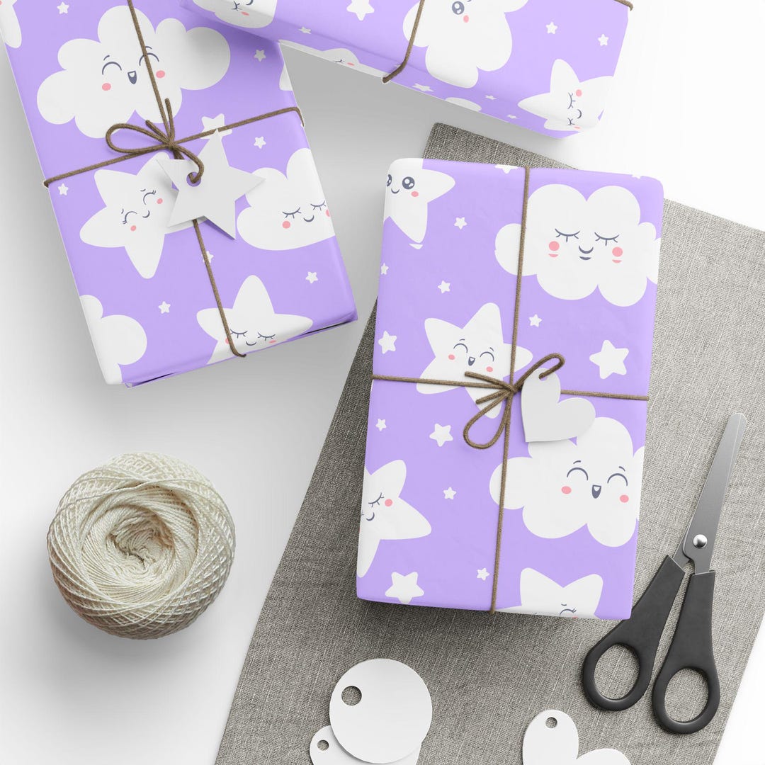 Wrapping Papers, Purple Starry Sky Design, Cute Gift Wrap for Any ...