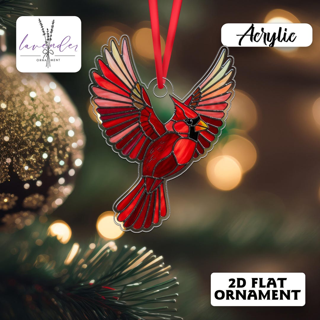 Personalized Cardinal Bird Cutout Ornament, Custom Name Winter Bird ...