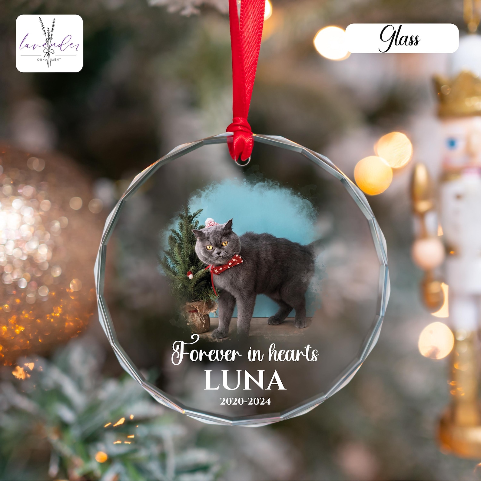 Personalized Cat Memorial Ornament, Custom Photo Acrylic Ornament - Etsy