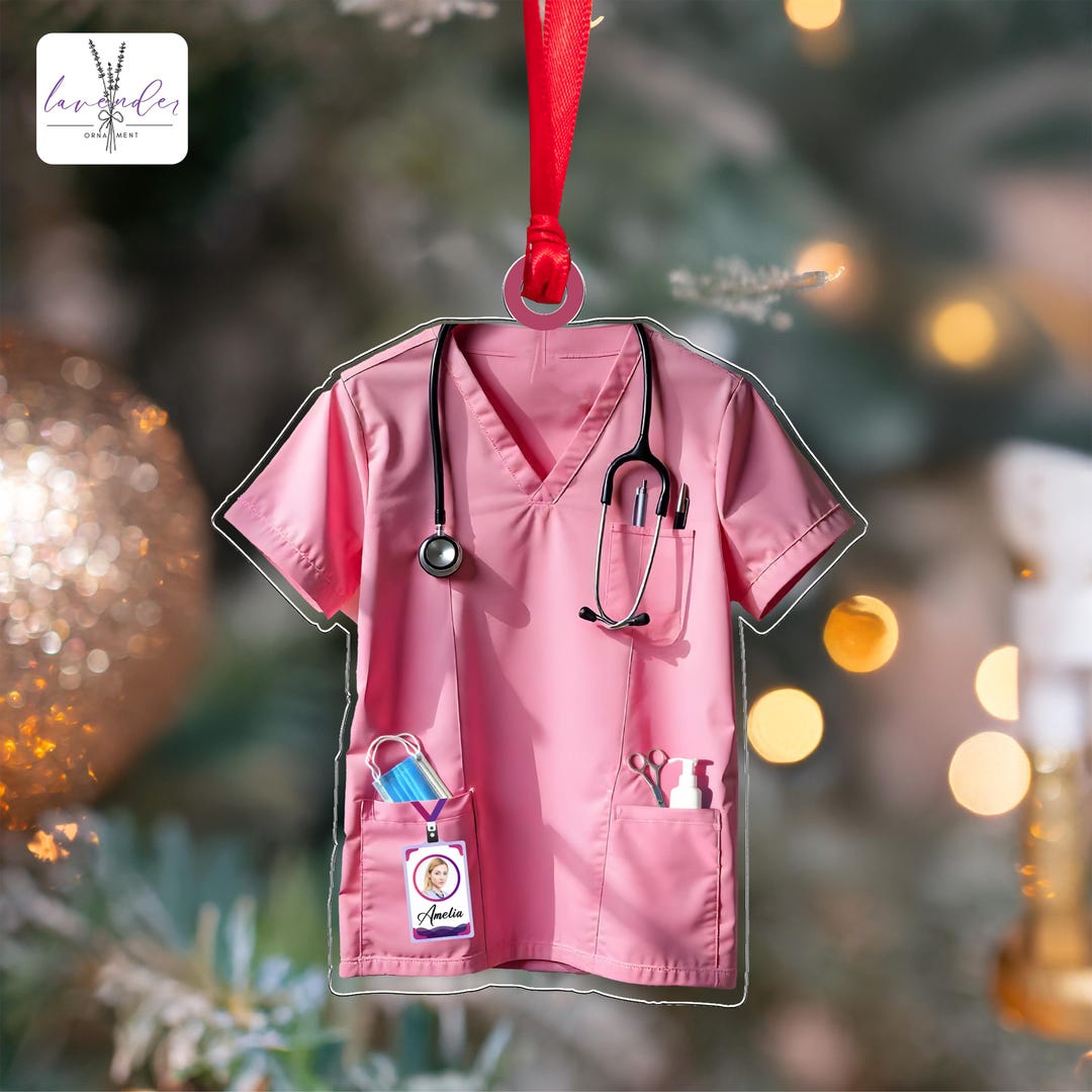 Customized Nurse Scrubs Ornament: Acrylic Christmas Tree Decor - Etsy