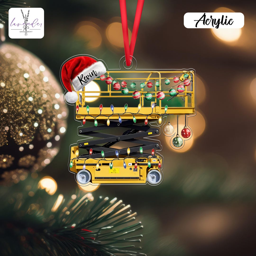 Personalized Scissor Lift Christmas Ornament, Construction Gift - Etsy