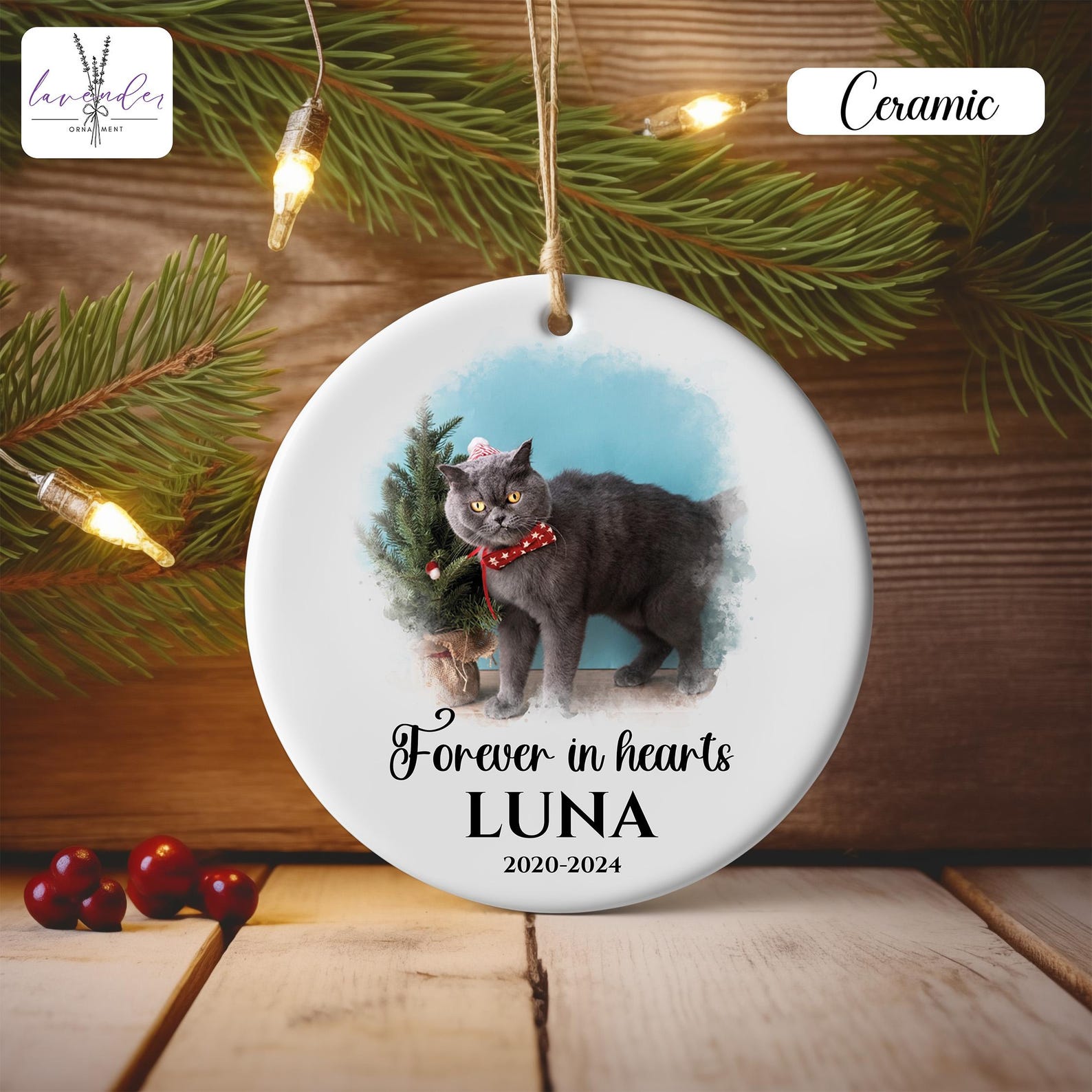 Personalized Cat Memorial Ornament, Custom Photo Acrylic Ornament - Etsy