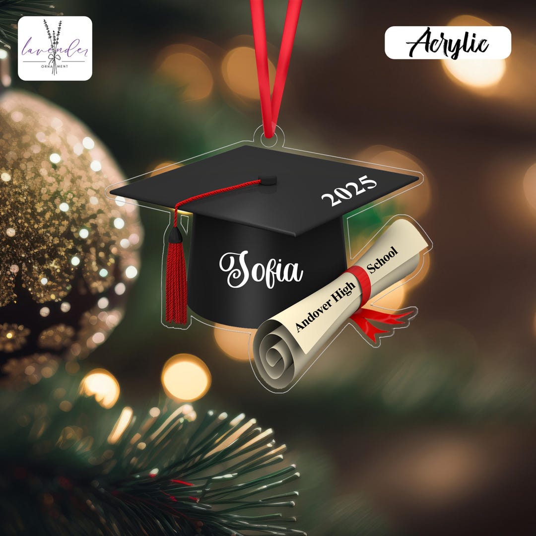 Personalized Graduation Cap Ornament: Custom Acrylic School Keepsake - Etsy