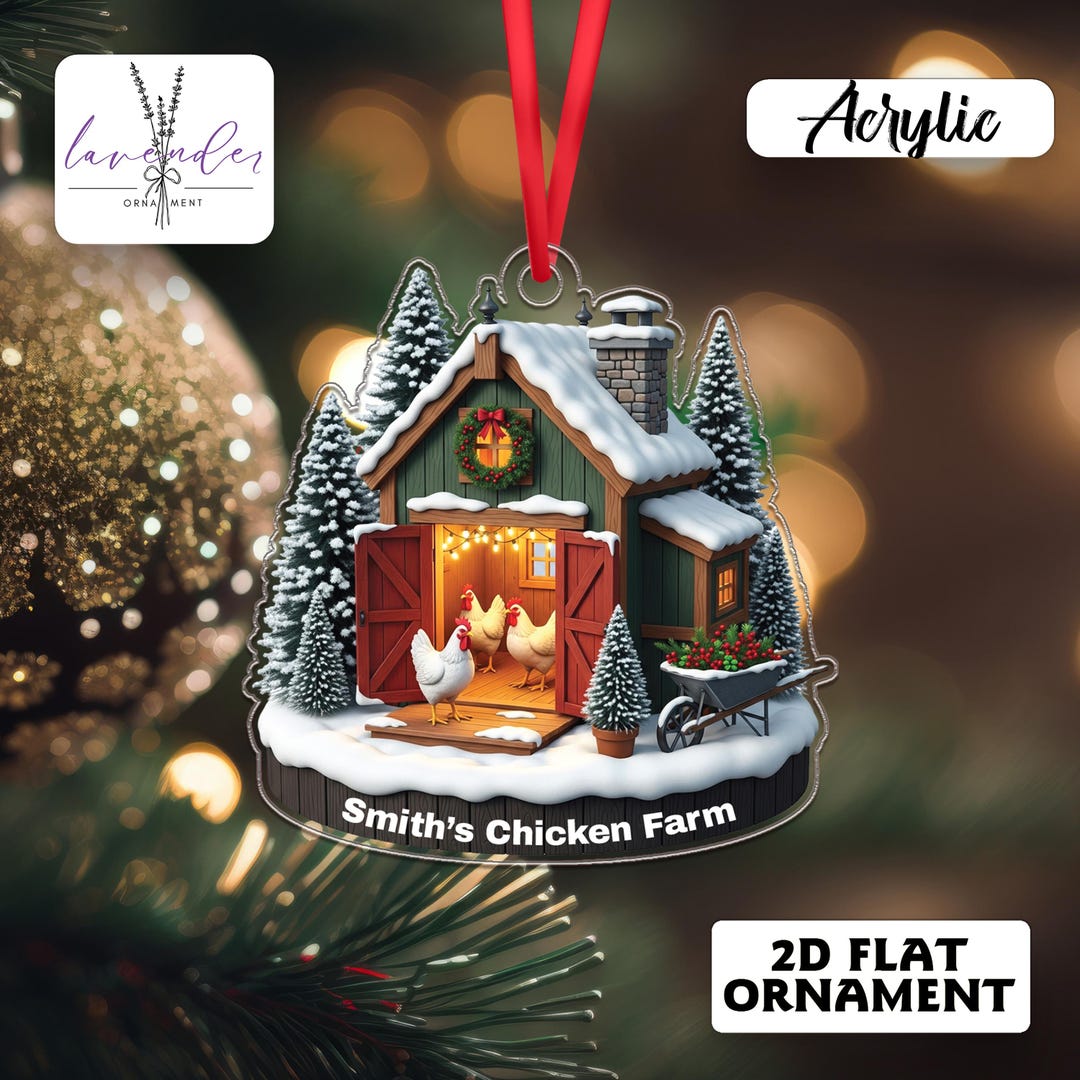 Custom Name Hut Cutout Ornament, Rustic Cabin Christmas Decoration ...