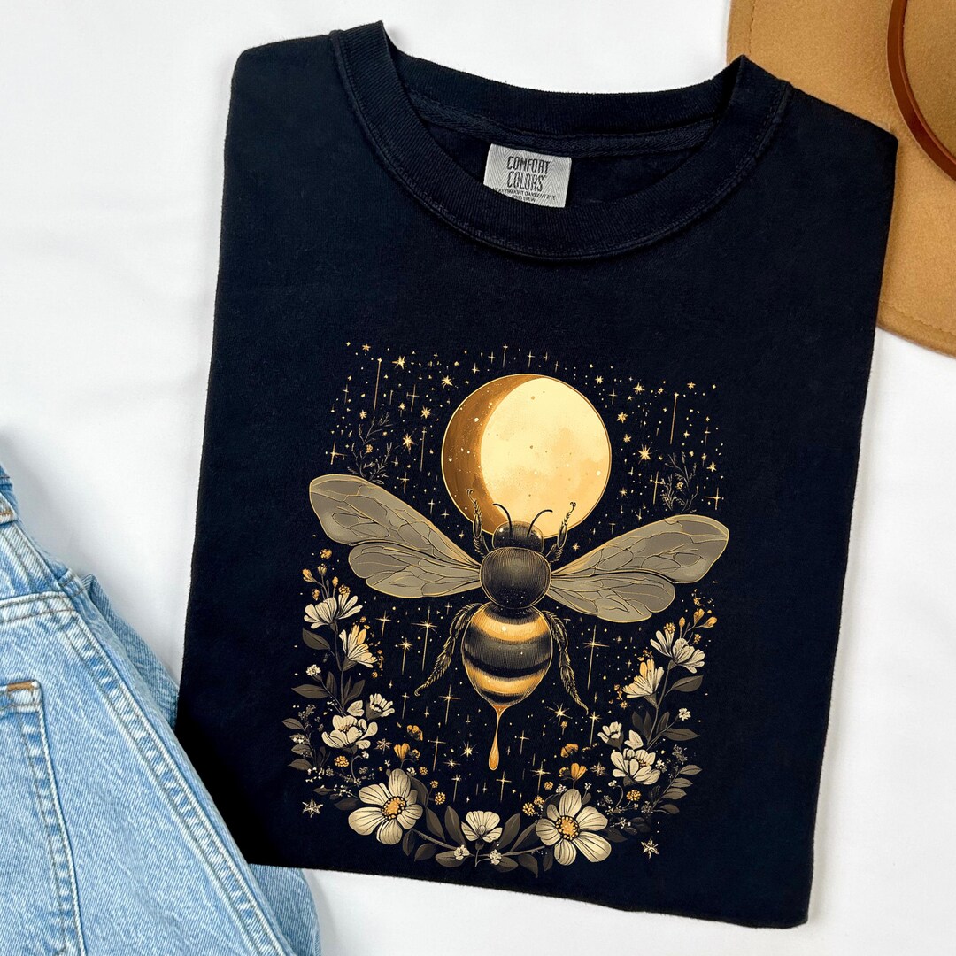 Comfort Colors Vintage Bee Shirt, Botanical Honey Bee Tee, Aesthetic ...