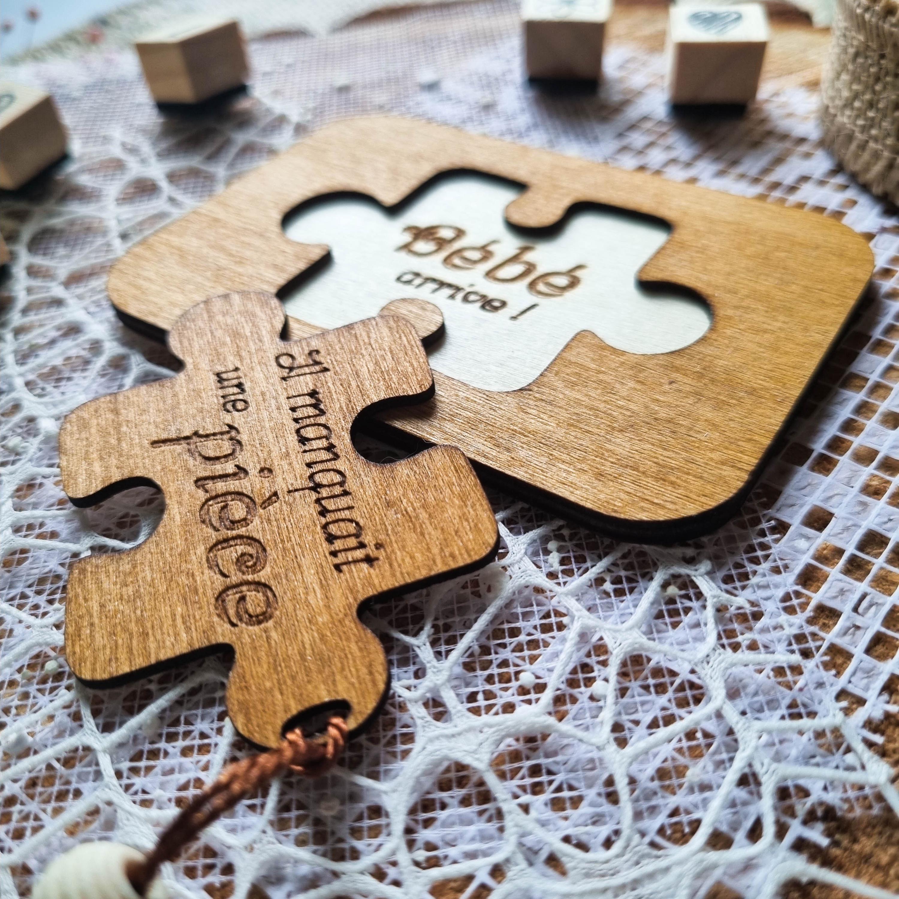 Boho Wooden Pregnancy Announcement Puzzle – Personalized Gift for ...