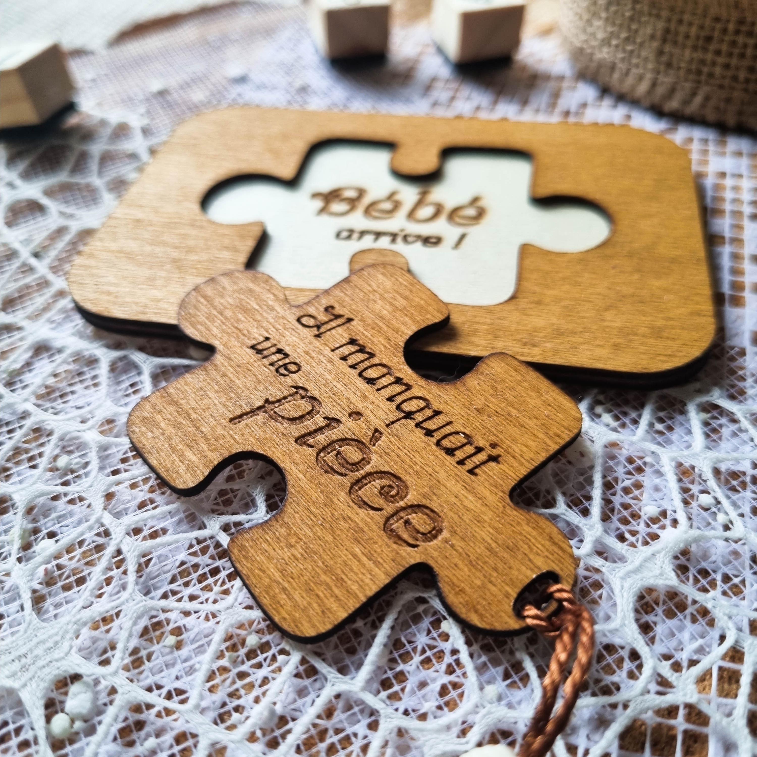 Boho Wooden Pregnancy Announcement Puzzle – Personalized Gift for ...
