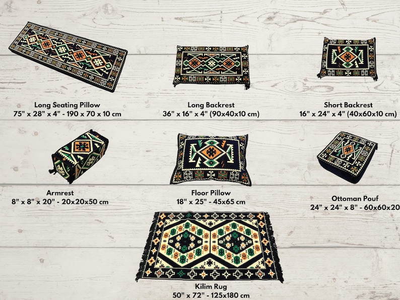 Moroccan Style Floor Seating, Kilim Modular Sofa, Arabic Majlis Bench ...