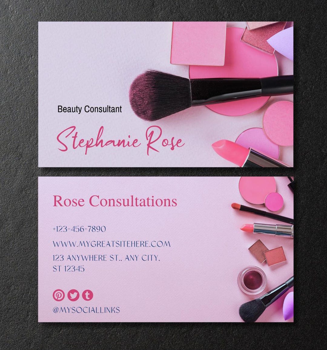Cosmetic Artist Business Card Template, for Beauty Consultant, Beauty ...