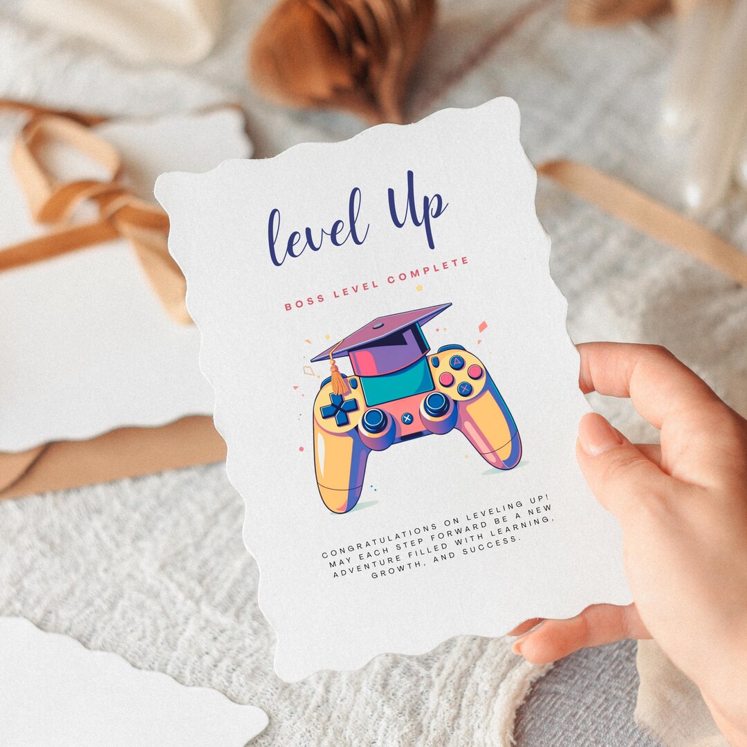 Level up Graduation Greeting Card, Canva Template, Inspiring Graduation ...