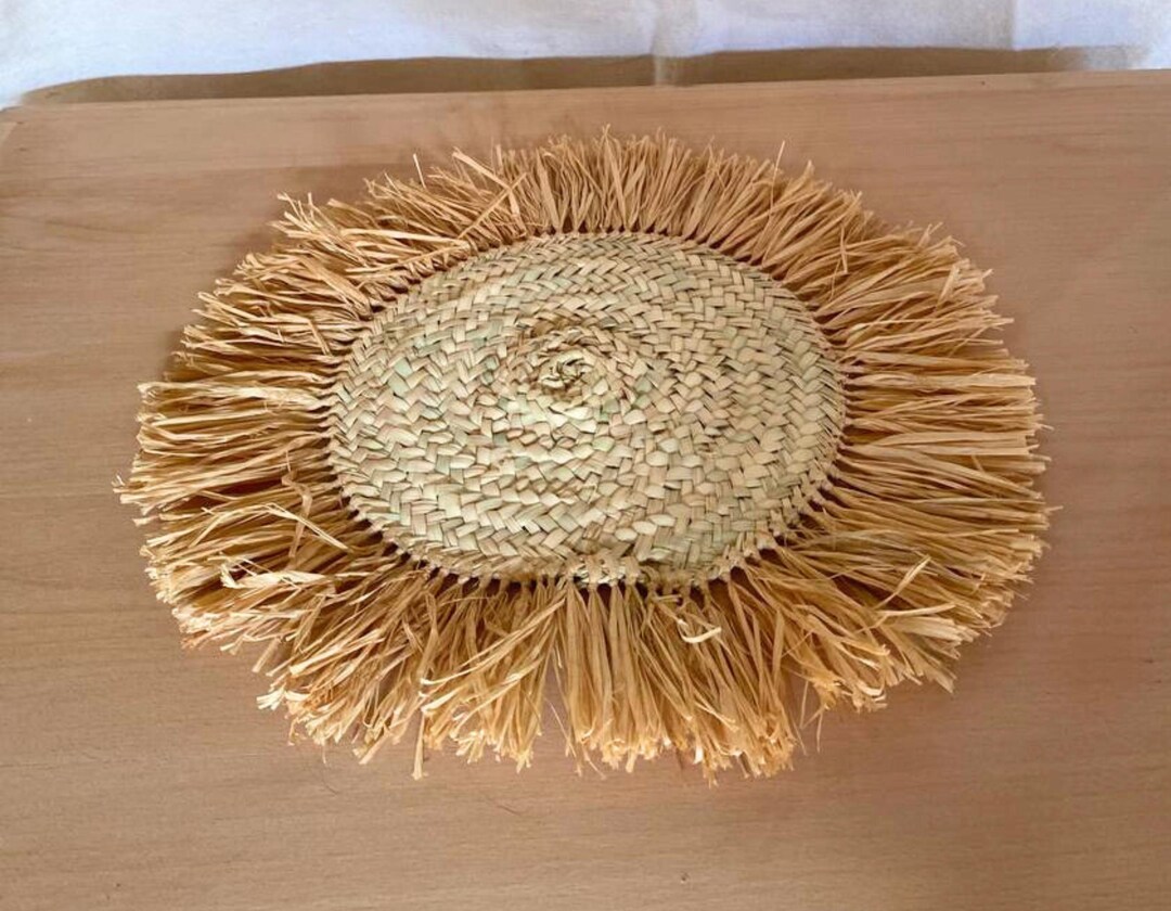 Round Mats, Table Decor Set, Raffia Decor Handmade Placemat for Wedding ...