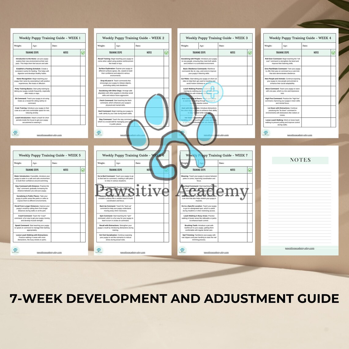 Puppy Training Tracker – 7-week Puppy Development Guide, Digital ...
