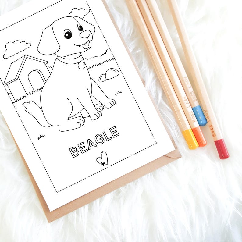 Digital Printable Small Dog Coloring Book PDF for Kids – Educational ...