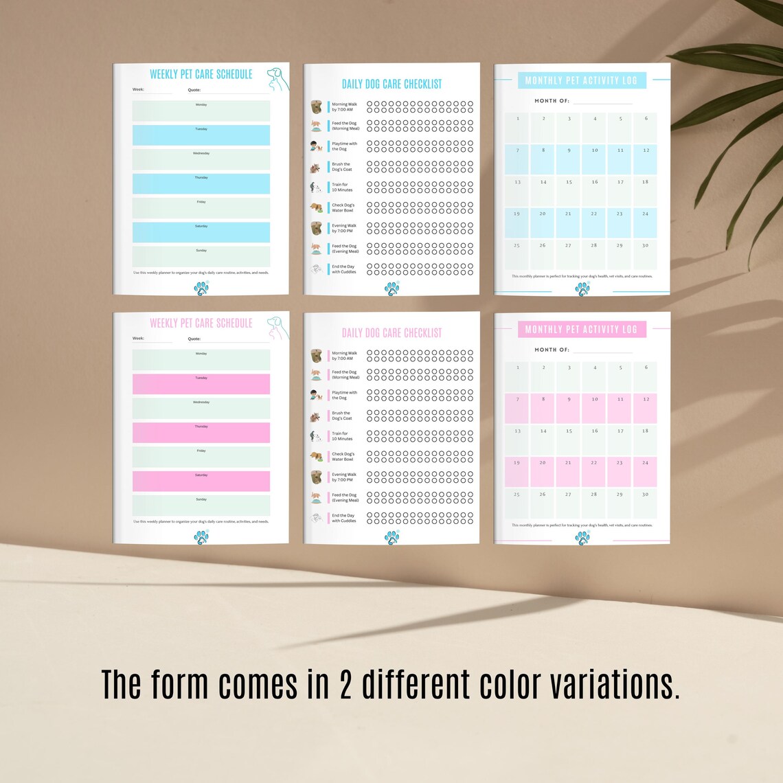 Pet Care & Routine Planner 2025 | Daily Dog Checklist, Weekly Schedule ...