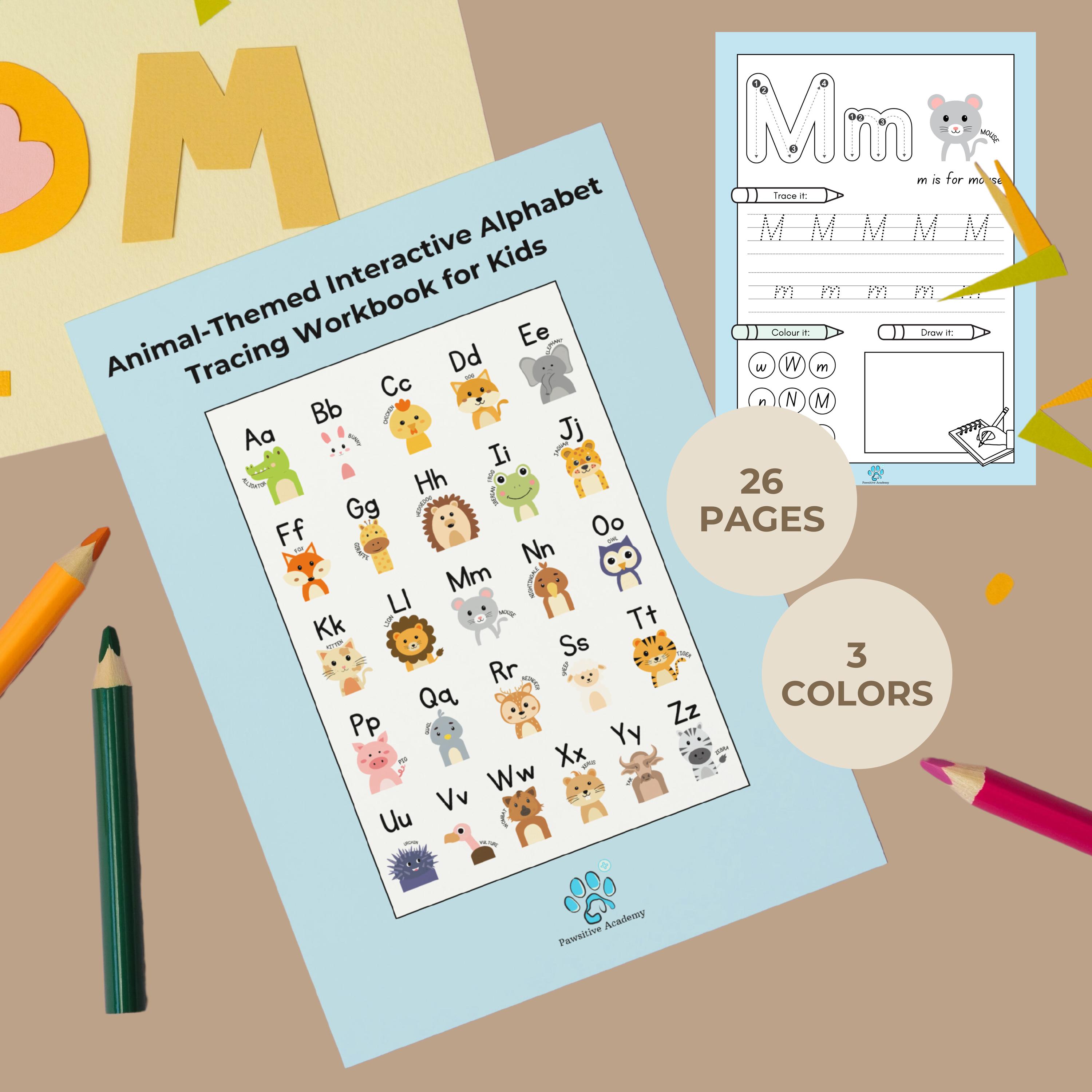 Animal Alphabet Tracing Workbook – Preschool Learning for Kids (PDF ...