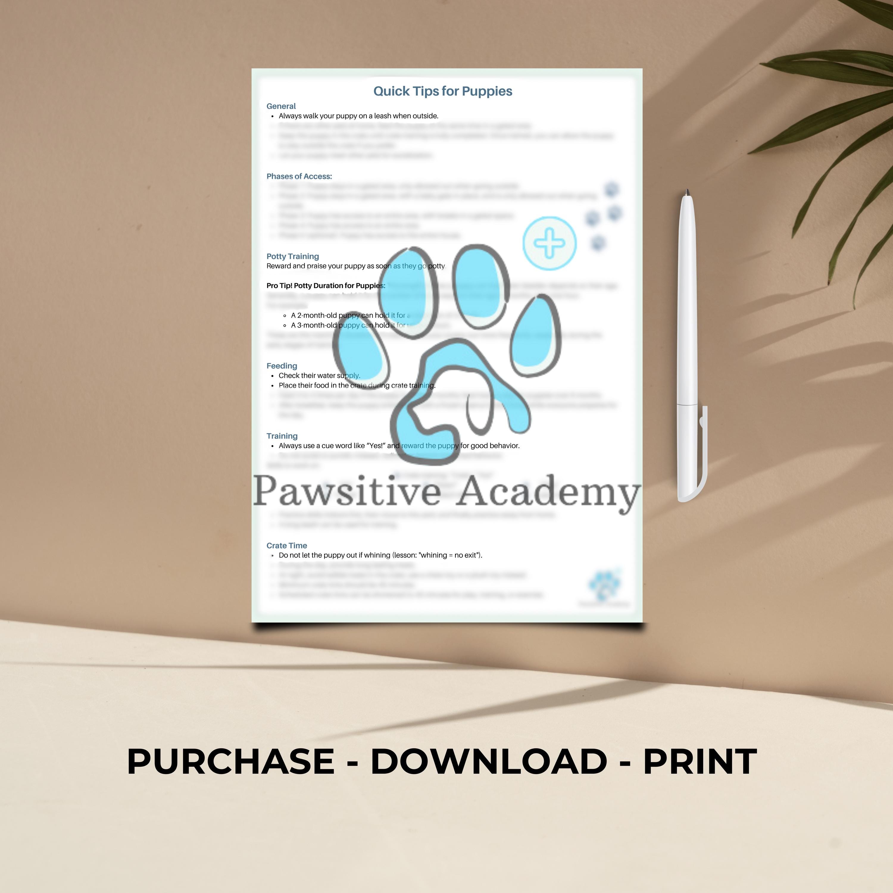 Printable Puppy Care Training Guide: Daily Routine & Socialization ...