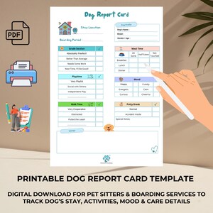 Printable Dog Report Card Template – Digital Download for Pet Sitters ...