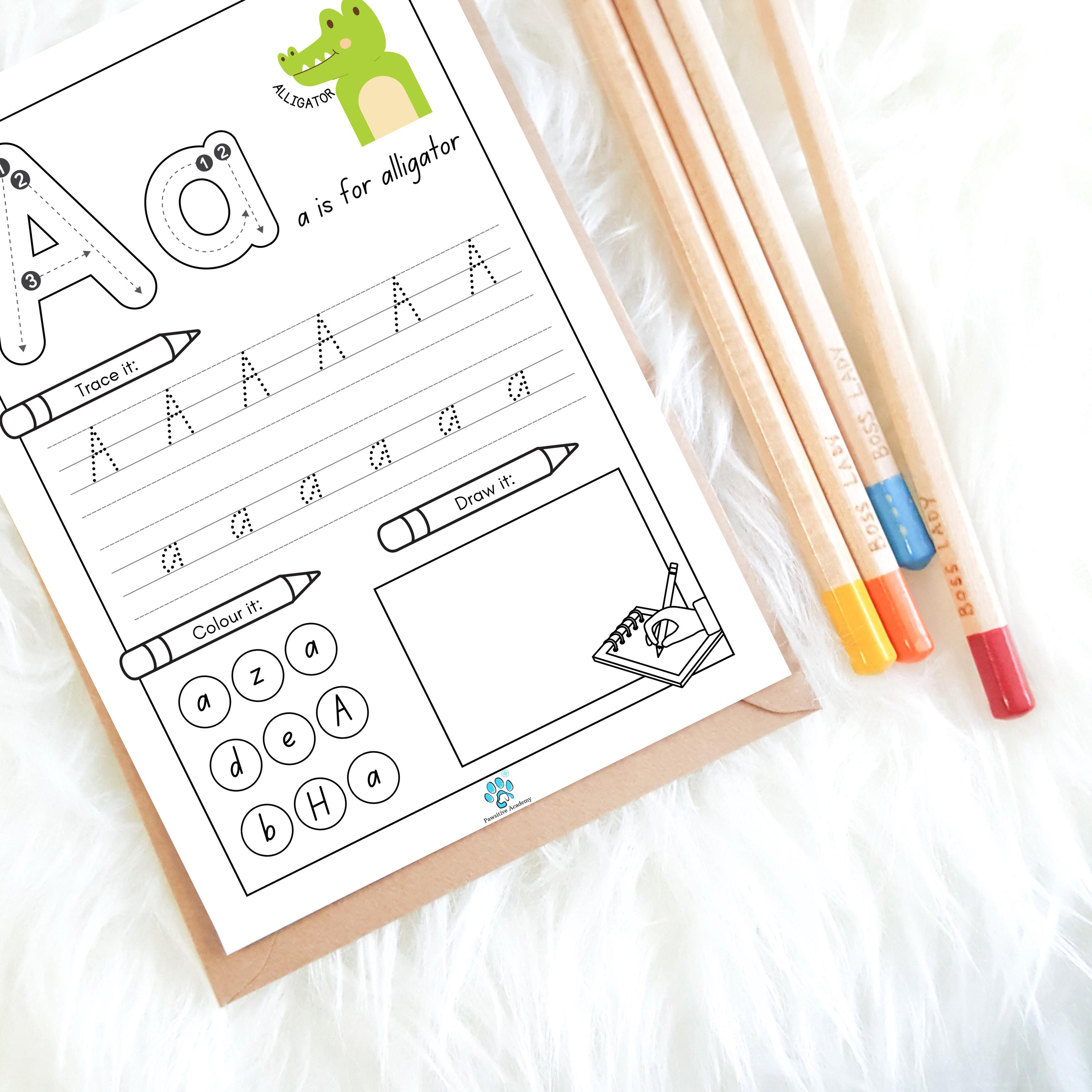 Animal Alphabet Tracing Workbook – Preschool Learning for Kids (PDF ...
