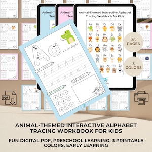 Animal Alphabet Tracing Workbook – Preschool Learning for Kids (PDF ...