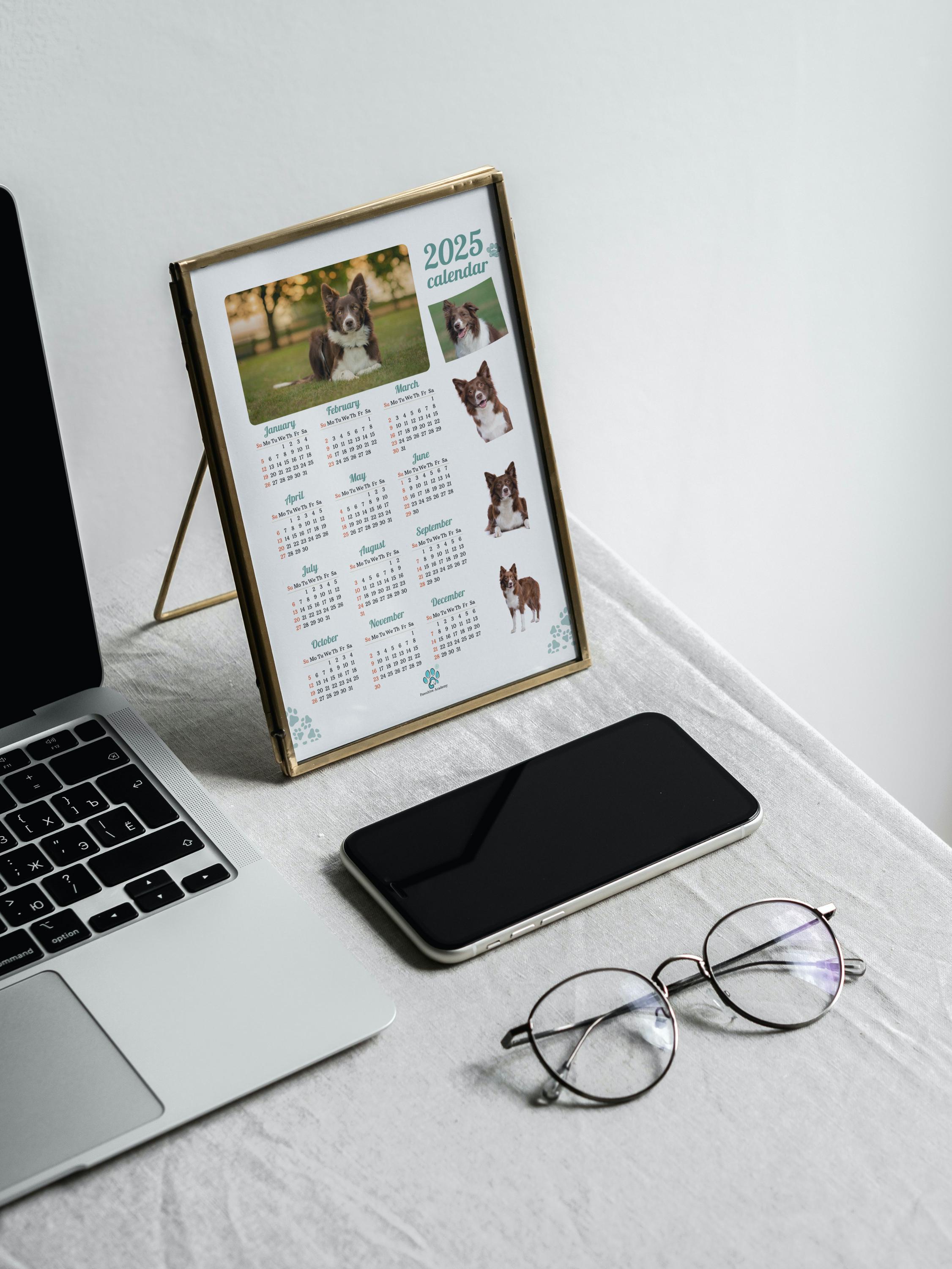 Editable 2025 Pet Photo Calendar Template - Customizable Digital File ...