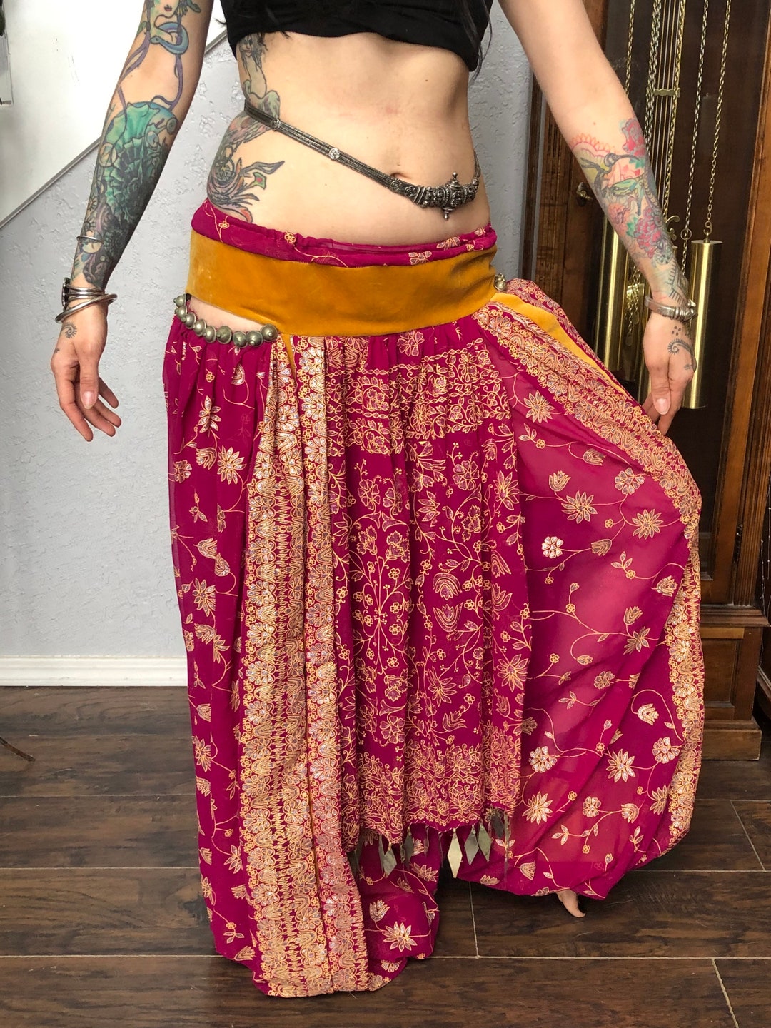 Fusion Bellydance Burlesque Costume Pants Peekaboo Harem Pants With ...