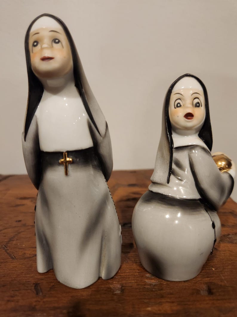 Two Nuns Playing Baseball Lefton Figurines From the 1950's - Etsy