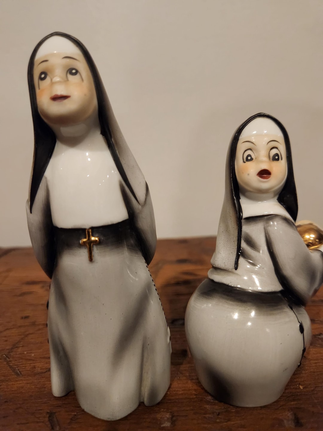 Two Nuns Playing Baseball Lefton Figurines From the 1950's - Etsy