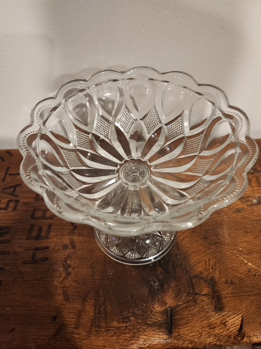 Antique Clear Glass Compote Dish - Etsy