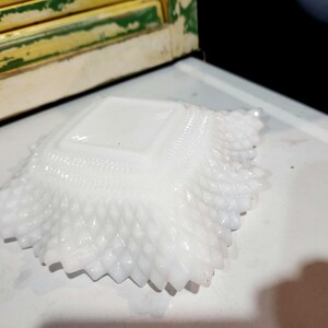 Vintage Ruffled Iridescent Milk Glass Candy Dish - Etsy