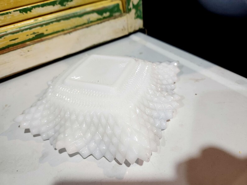 Ruffled Iridescent Milk Glass Candy Dish - Etsy