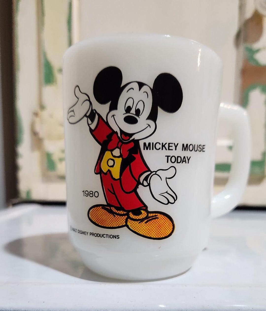 Mickey Mouse Milk Glass Mug - Etsy