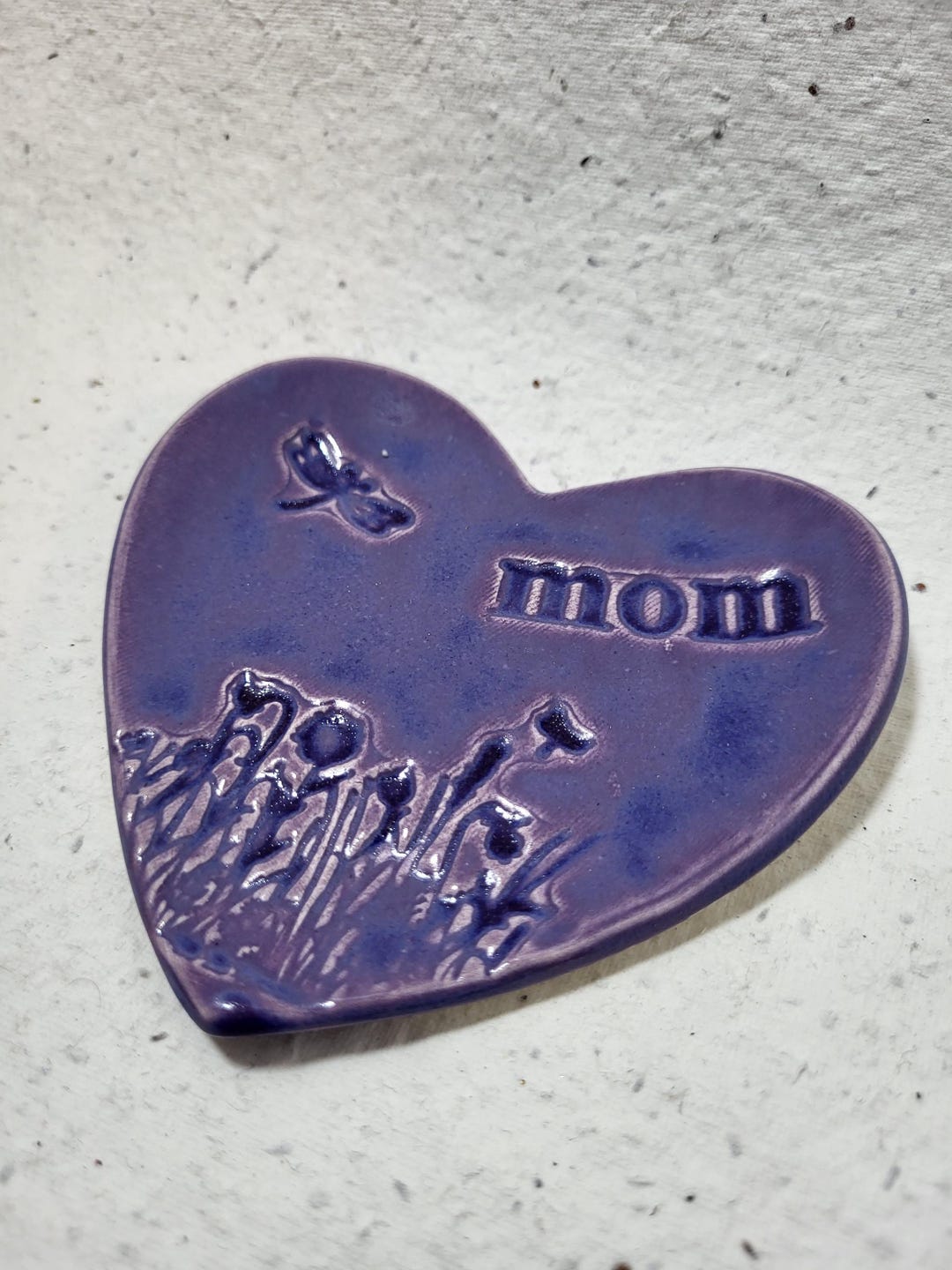 Heart Shaped Ceramic Dish. Purple "mom" Garden Design. 3.5x4in. - Etsy
