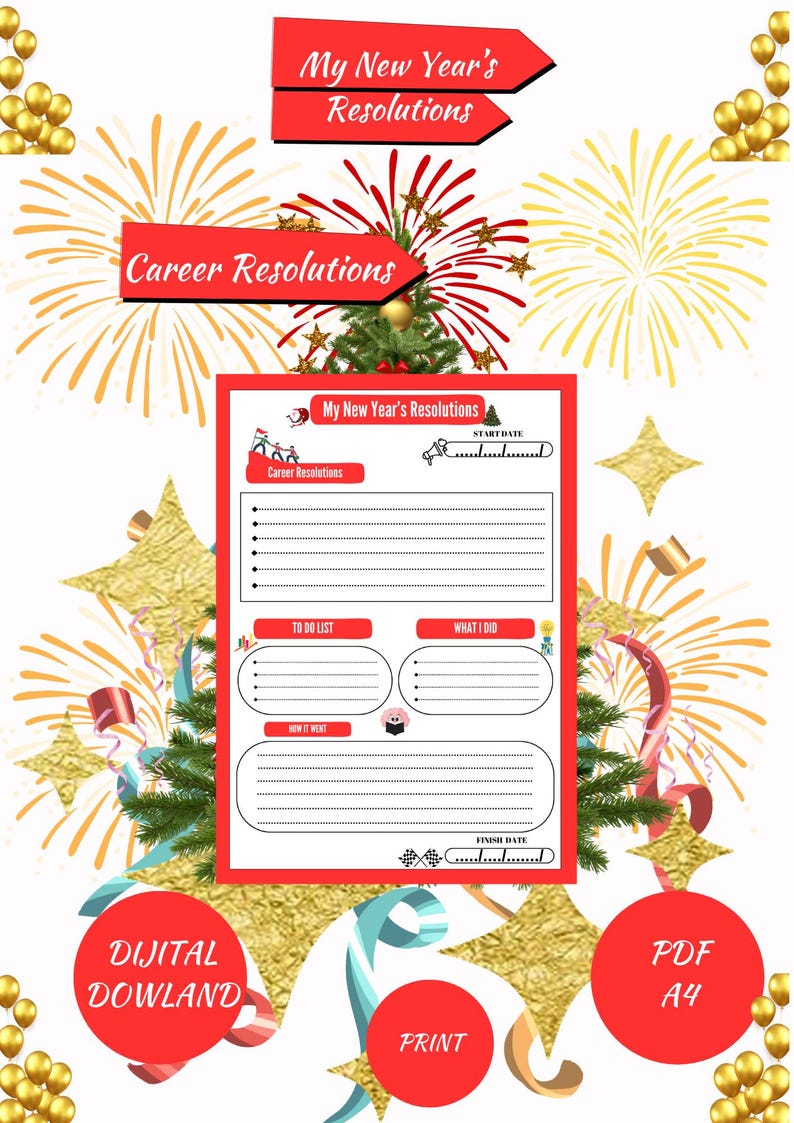 My New Year Resolutions,my New Year Goals, Resolution Tracker ...