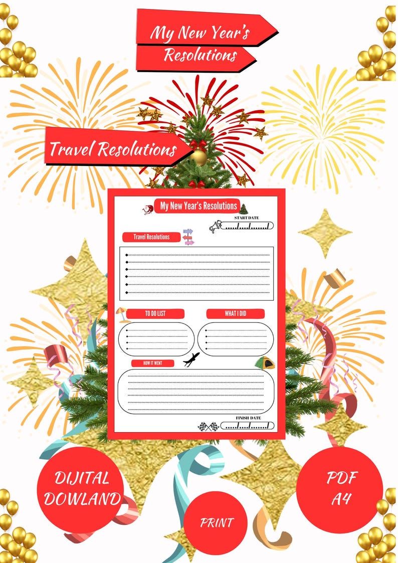 My New Year Resolutions,my New Year Goals, Resolution Tracker ...