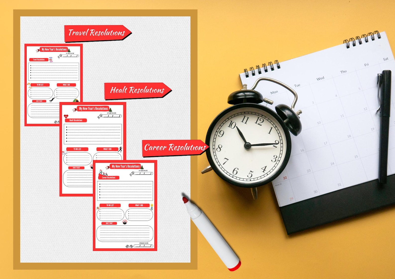 My New Year Resolutions,my New Year Goals, Resolution Tracker ...
