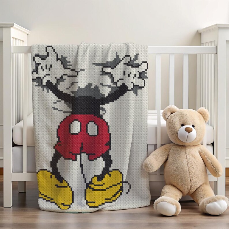 Mickey in the Wall, Graph, Pattern, C2C and Tapestry Crochet, Crochet ...