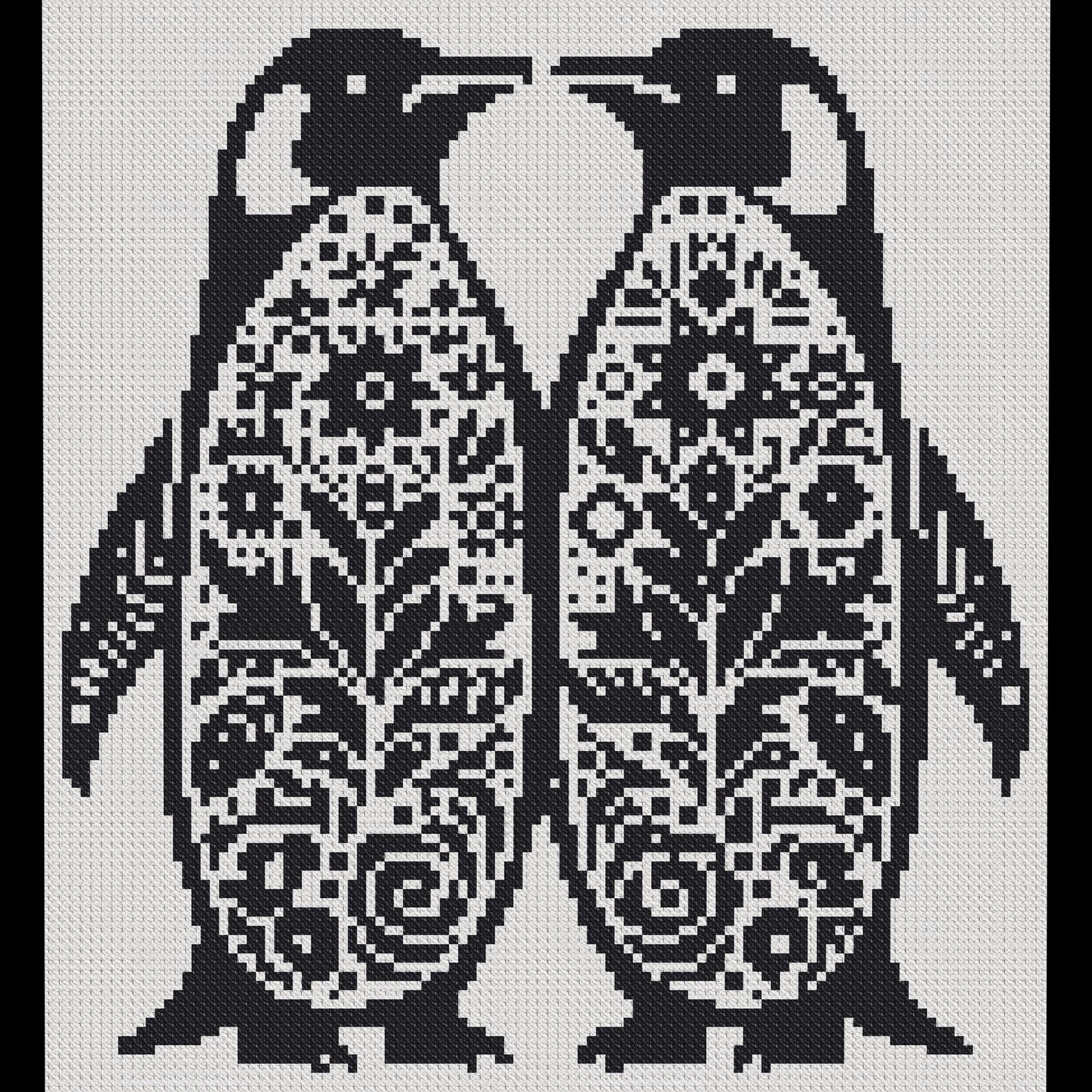 Penguins, Graph, Pattern, C2C and Tapestry Crochet, Crochet, Blanket ...