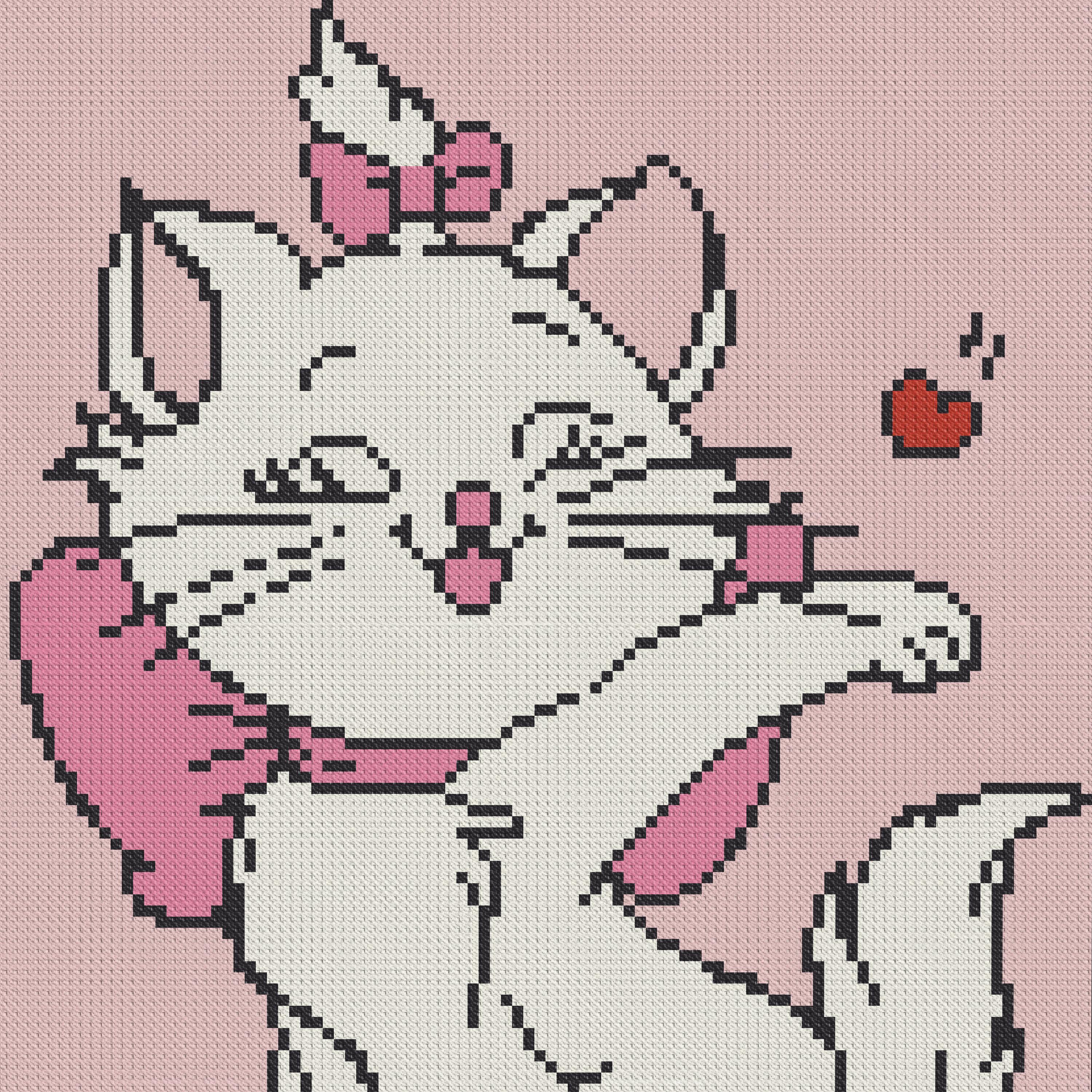 Marie the Kitten, Graph, Pattern, C2C and Tapestry Crochet, Crochet ...